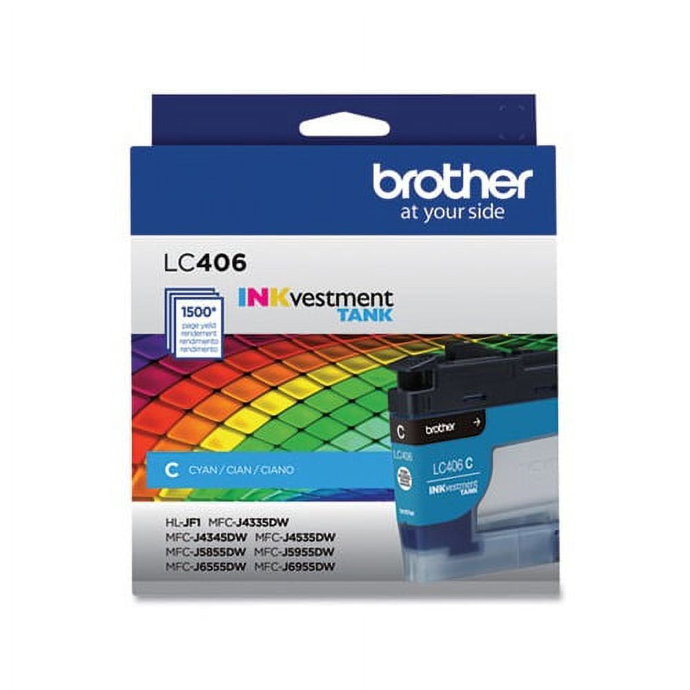Brother LC406CS Cyan Ink Cartridge, 1,500 Page-Yield, Inkjet Printer ...