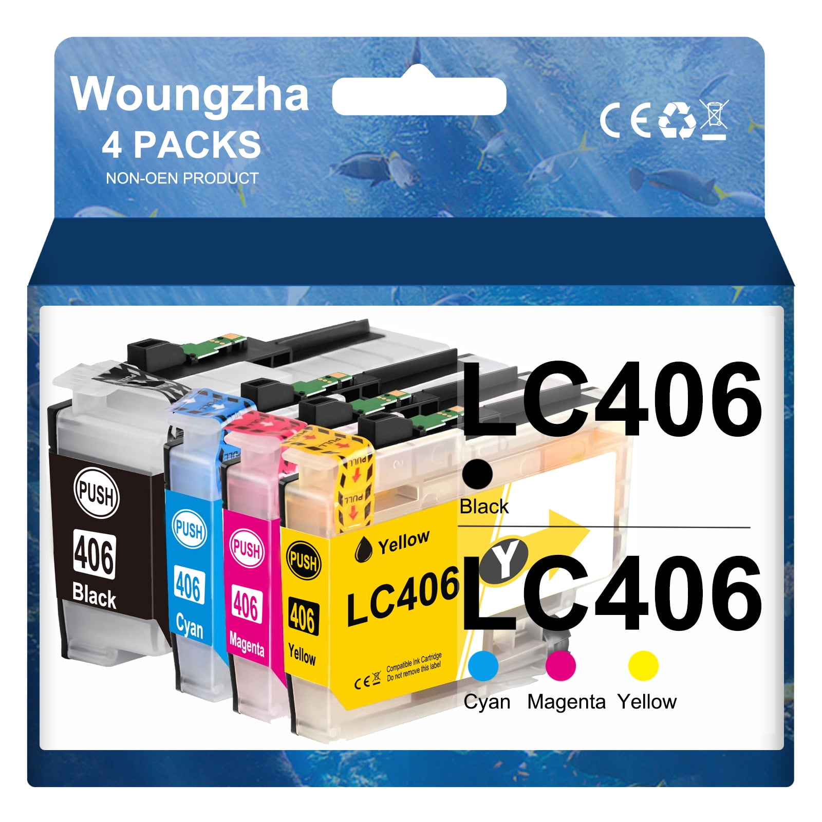 Woungzha LC406 Ink Cartridge Replacement for Brother Printers, Black ...