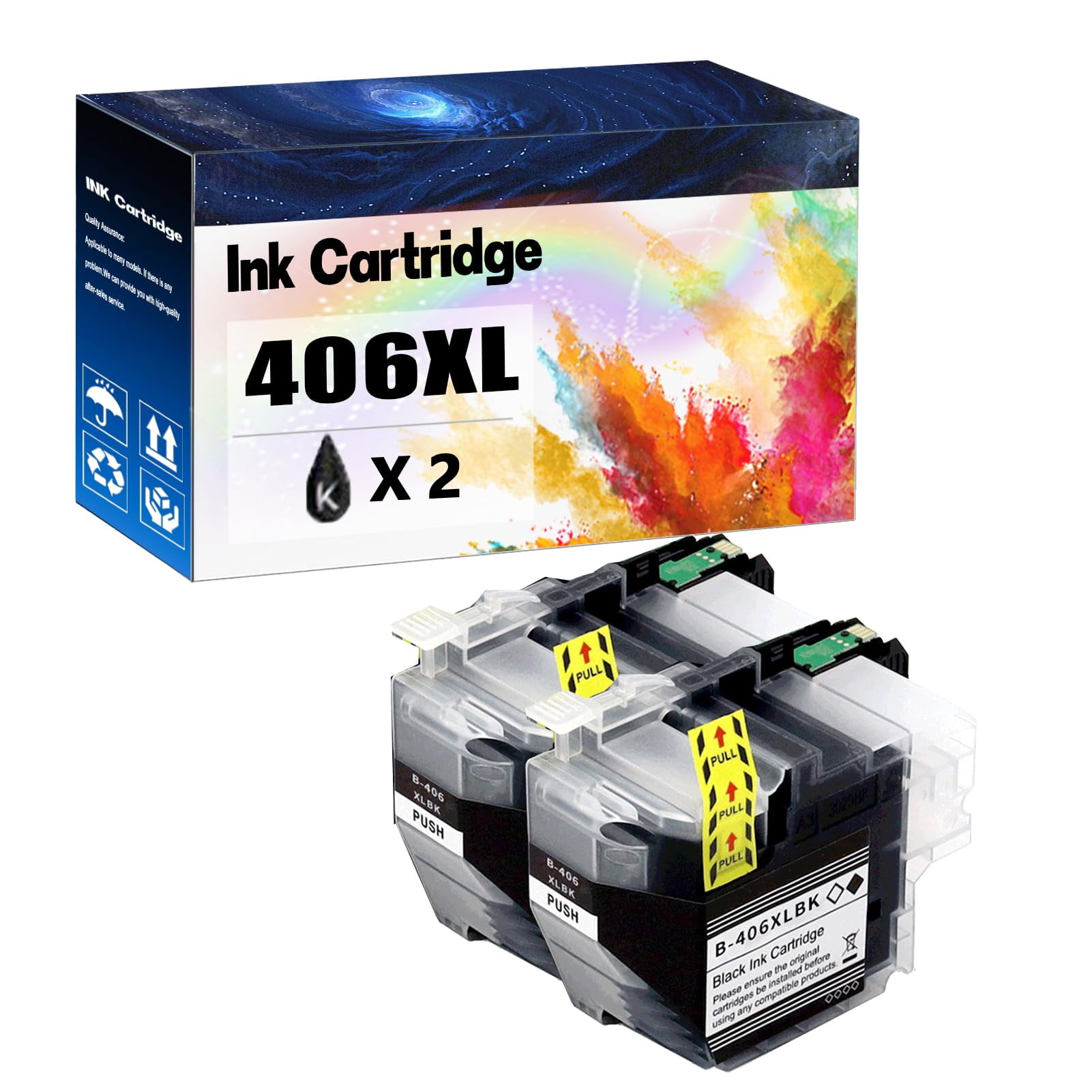 LC406XL Black Ink Cartridges Replacement for Brother LC406XL LC 406 XL ...