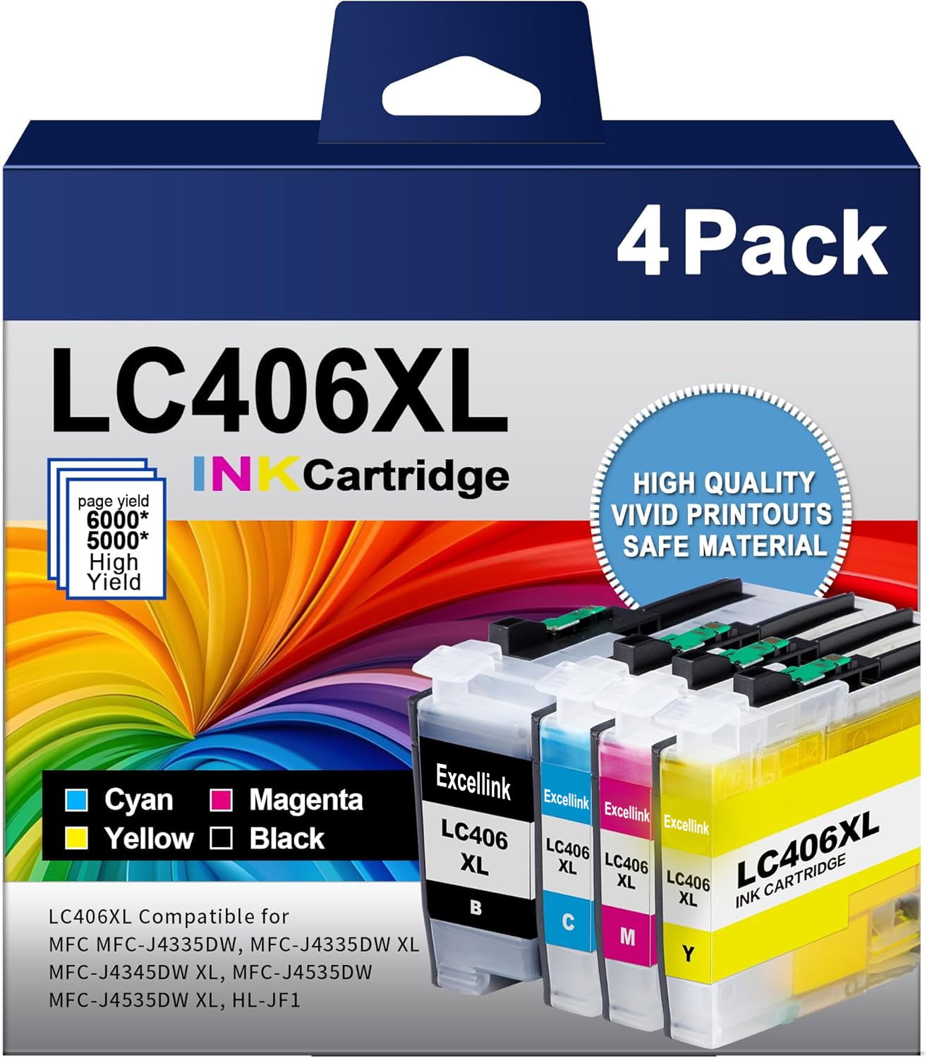 LC406XL Ink Cartridges for Brother LC406XL LC406 for MFC-J4335DW ...