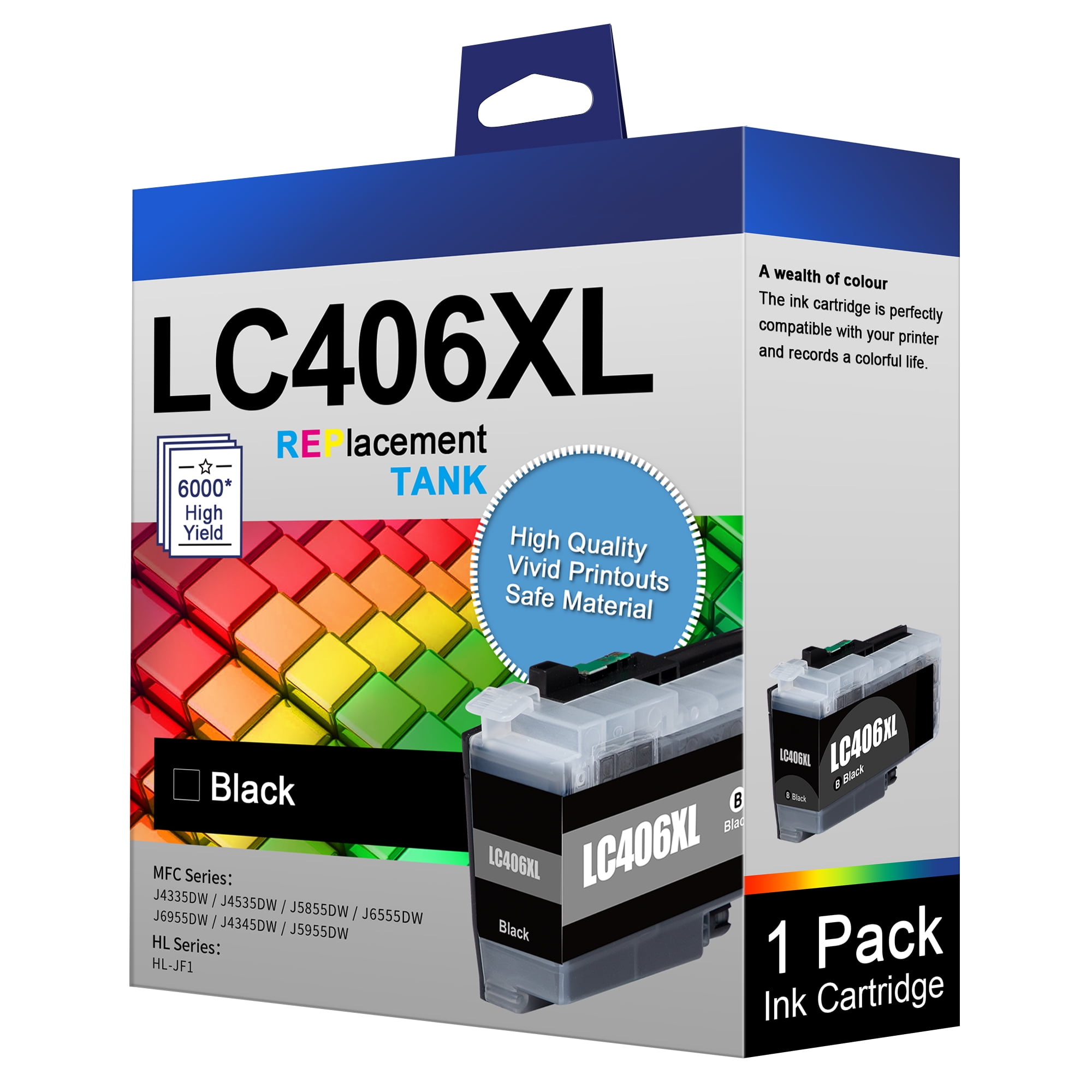 LC406XL LC406 High Yield Black Ink Cartridges Compatible for lc406xl ...