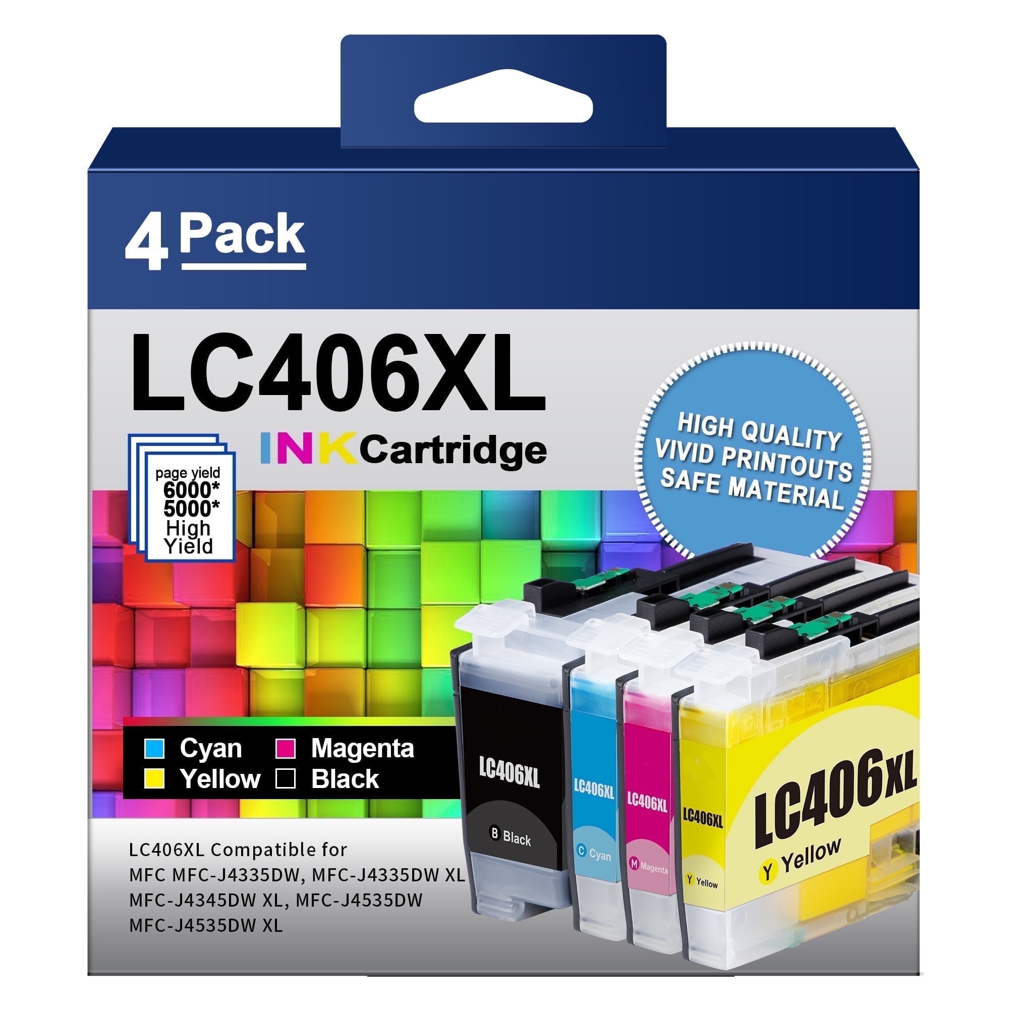 LC406XL LC406 Ink Cartridges for brother lc406xl lc406 to use with MFC ...