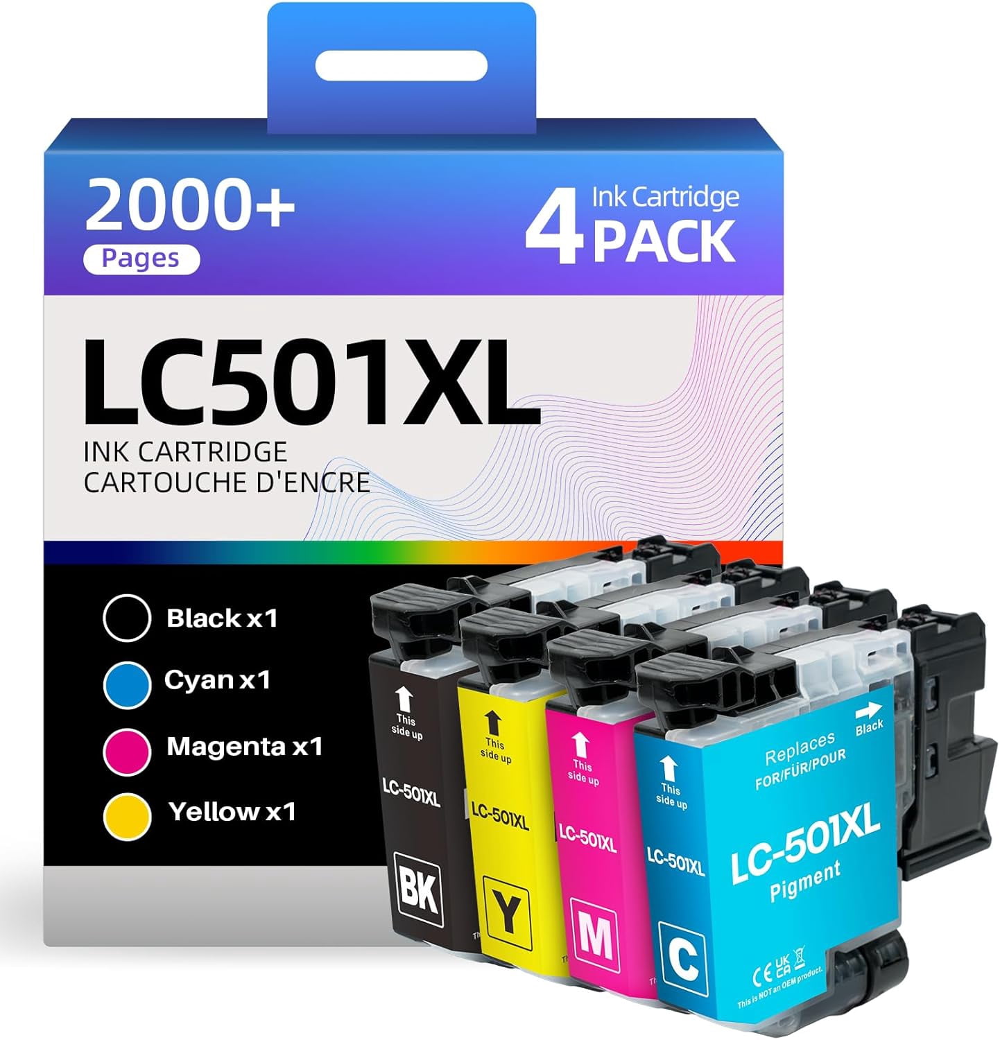 LC501XL Ink Cartridges Combo Pack Compatible Replacement for Brother ...