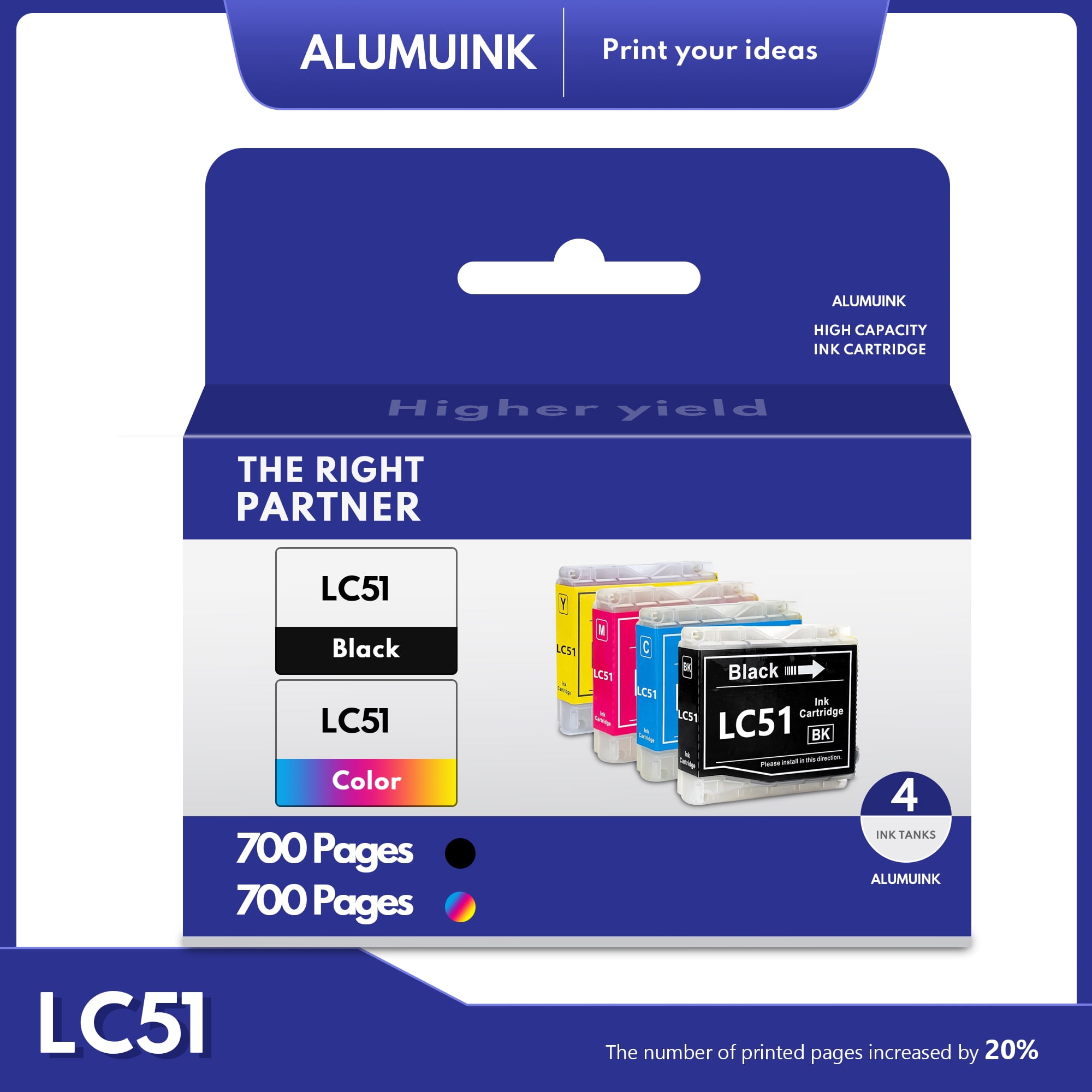 LC51 Ink Cartridges Compatible with Brother LC51 For Brother MFC-885CW ...