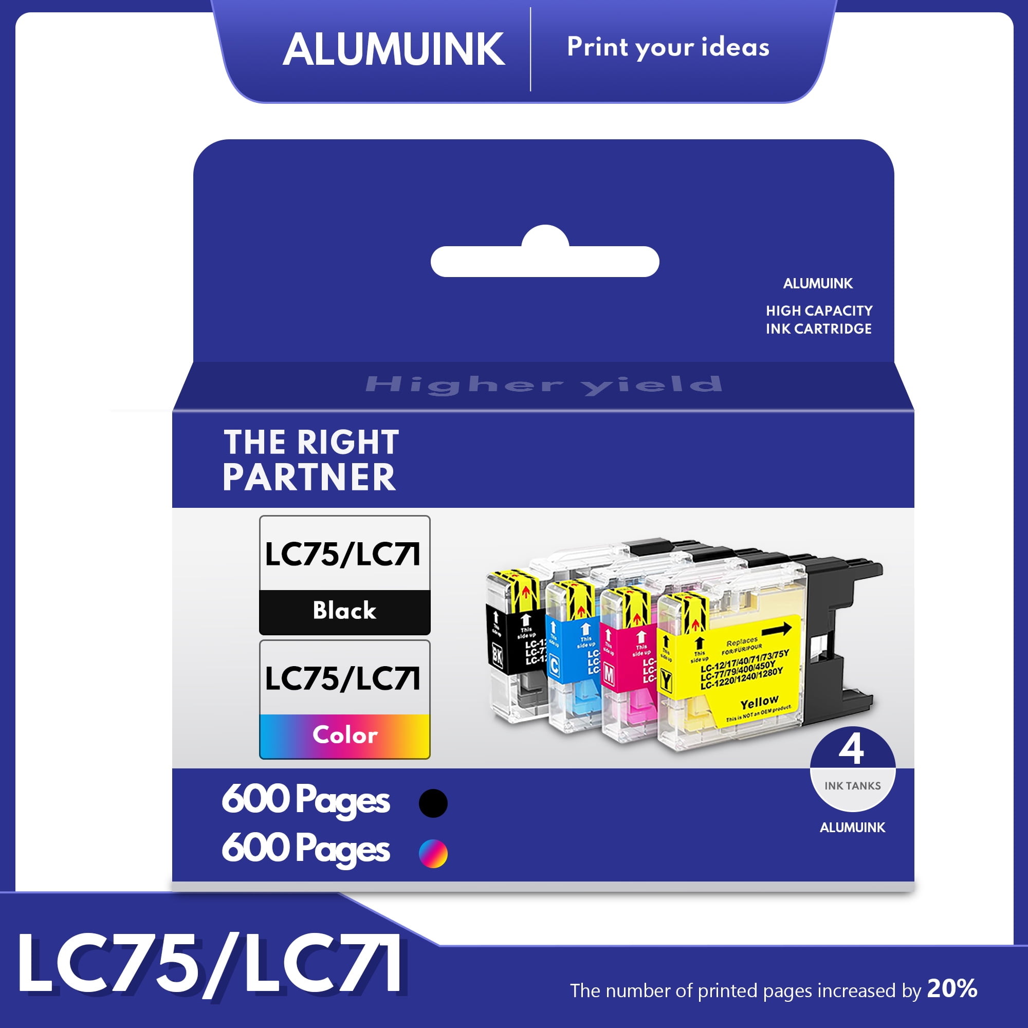 LC75 Ink Cartridges Compatible with Brother LC75 LC71 For Brother MFC ...