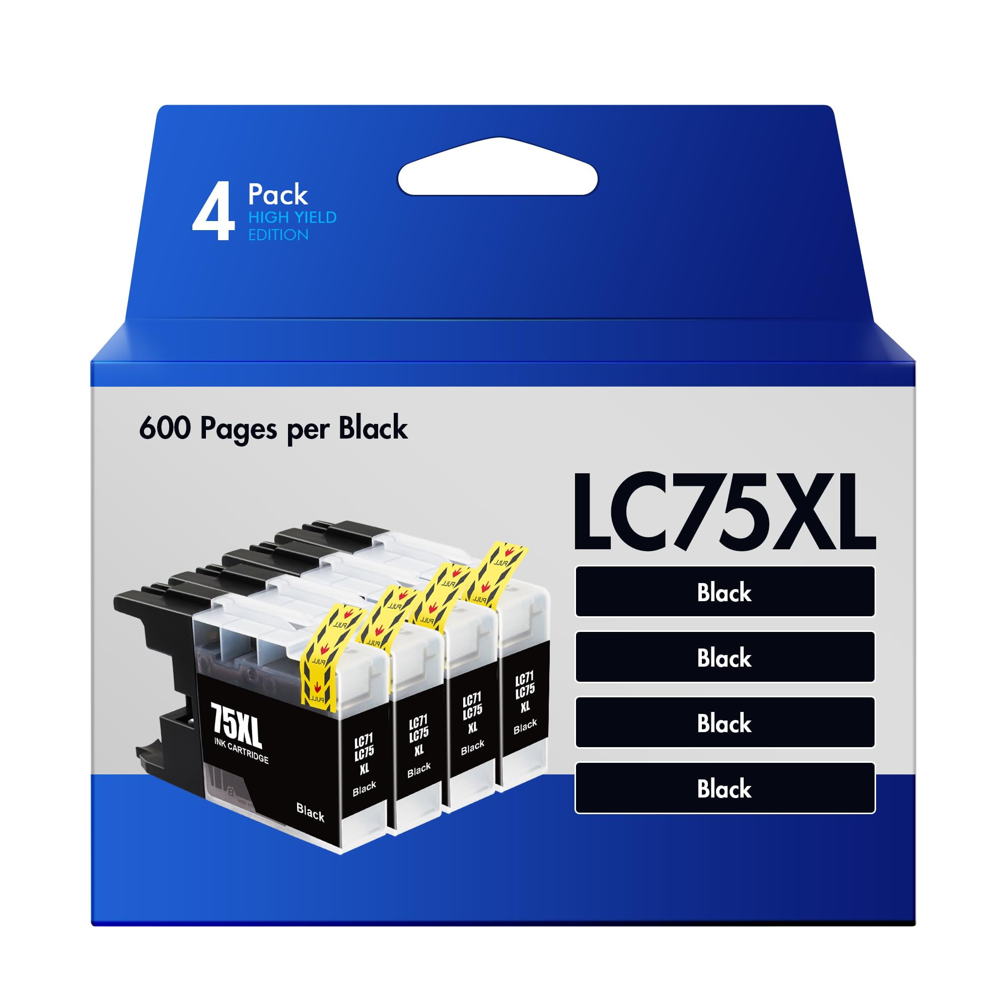 Generic LC75 LC75XL High Yield Black Ink Cartridge for Brother MFC ...