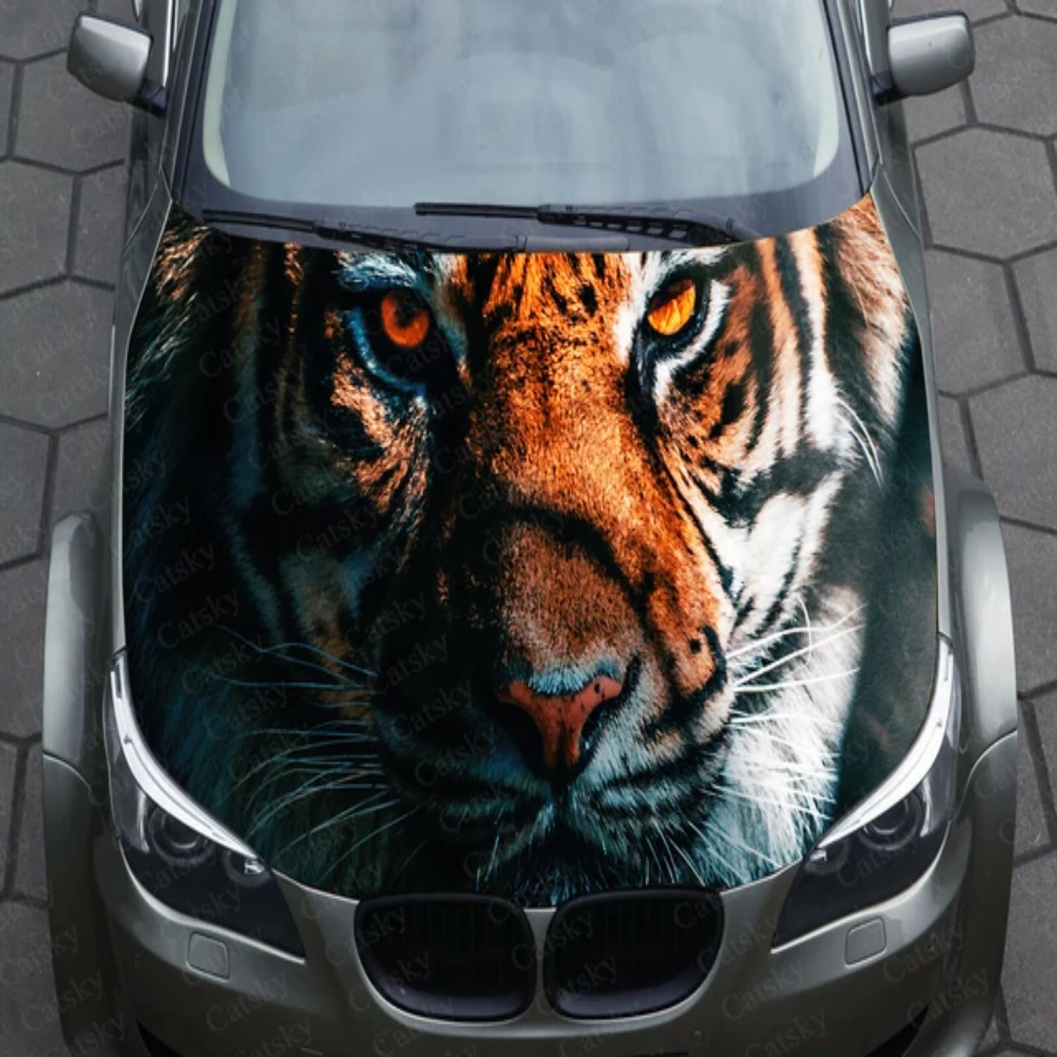 LCACAJZ tiger car stickers graphics vinyl decals hood patterns ...