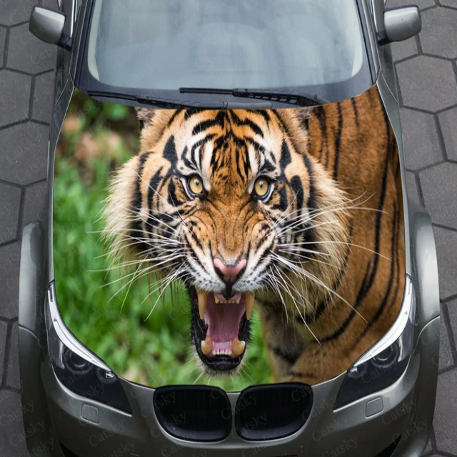 LCACAJZ tiger car stickers graphics vinyl decals hood patterns ...