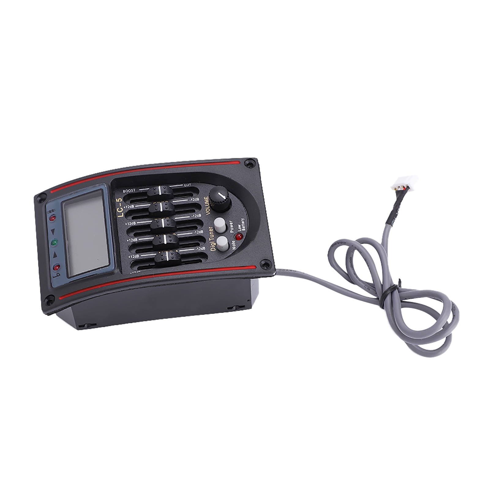 LCD 5-Band Acoustic Guitar Preamp EQ LC-5 Equalizer Tuner Piezo Pickup ...