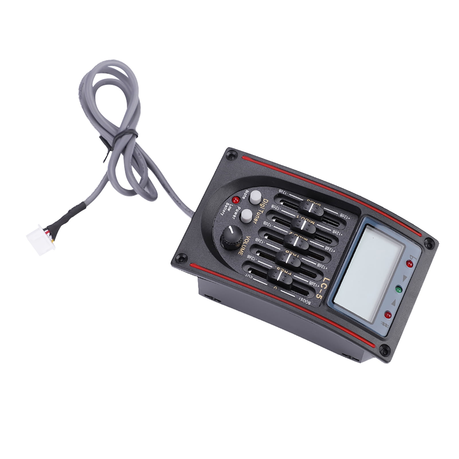 LCD 5-Band Acoustic Guitar Preamp EQ LC-5 Equalizer Tuner Piezo Pickup ...