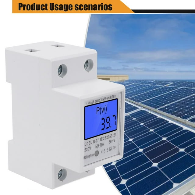 LCD AC Meter Power Meter Calibrated For DIN DIN Rail 5(80)A - Walmart.com