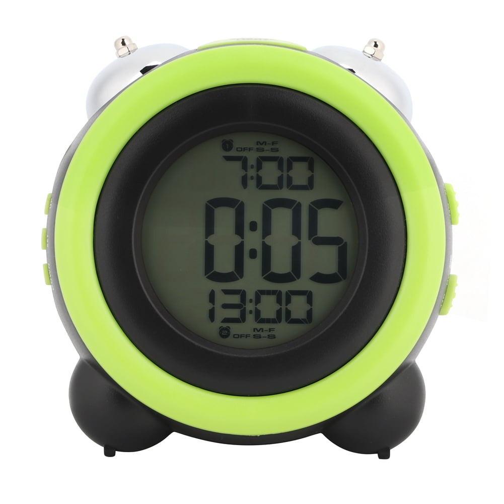 LCD Color Screen Alarm Clock Dual Bell Electronic Desk Clock for Home ...