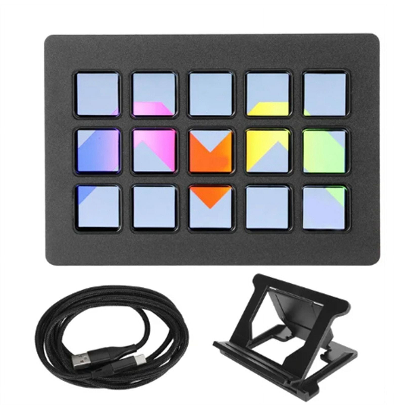 LCD Custom Keyboard 15 Keys Trigger Action in App Software Studio Controller Macro Game Shortcut ...