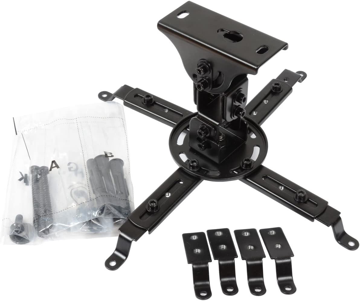 LCD DLP Tilt Swivel Sloped Projector Ceiling Mount Bracket Fit Flat and ...