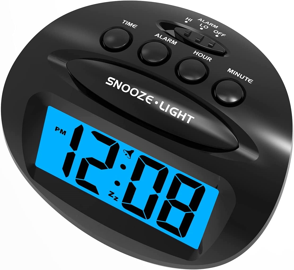 LCD Digital Alarm Clock Battery Operated Only Small, Blue Backlight ...