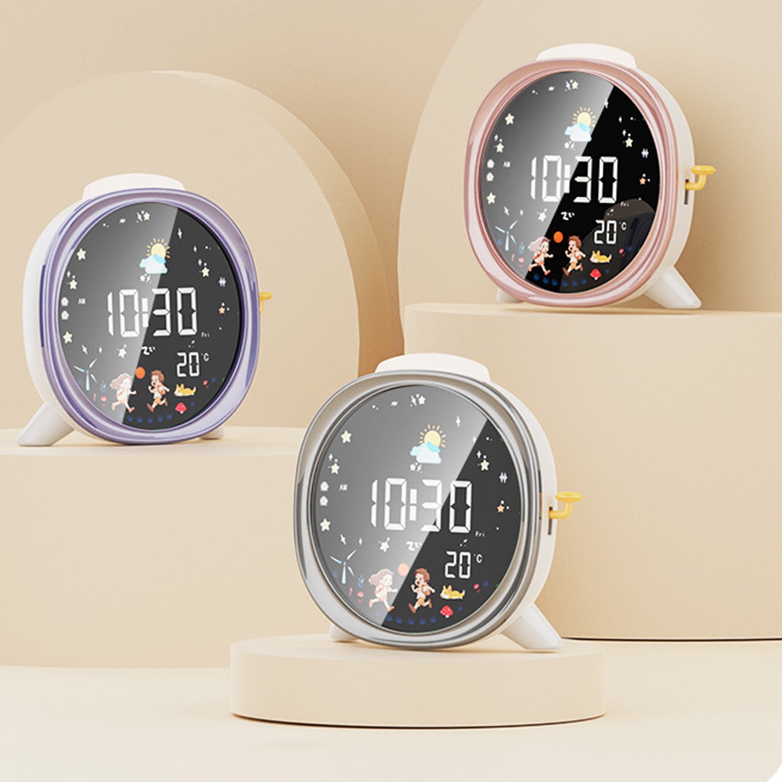 LCD Digital Alarm Clock with Night Light | Intelligent Student Desktop ...