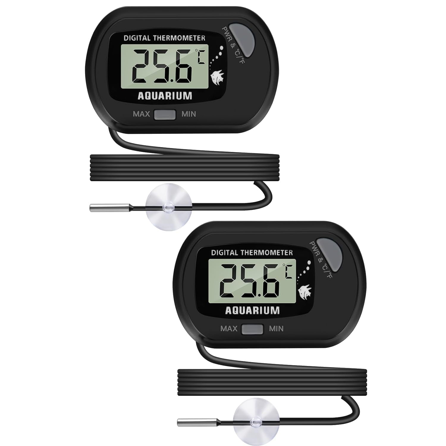 LCD Digital Aquarium Thermometer, Fish Tank Thermometer with Water ...