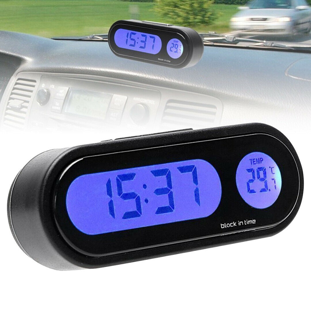 LCD Digital Car Inside Electronic LED Digital Alarm Clock Thermometer With Electronic Backlight ...