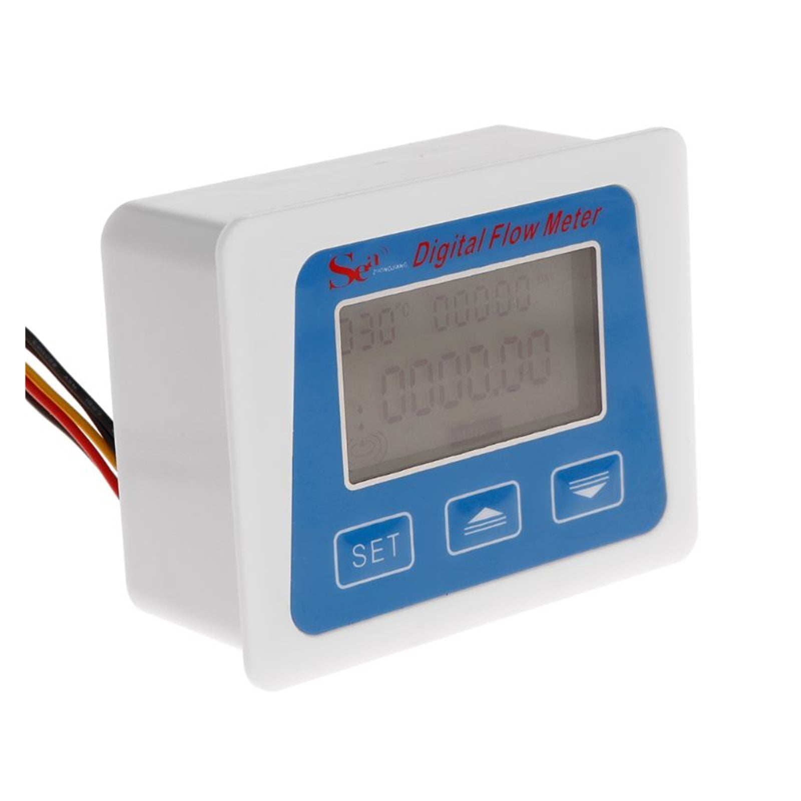 LCD Digital Flow Meter Water Flowmeter Temperature Time Record With G1 ...