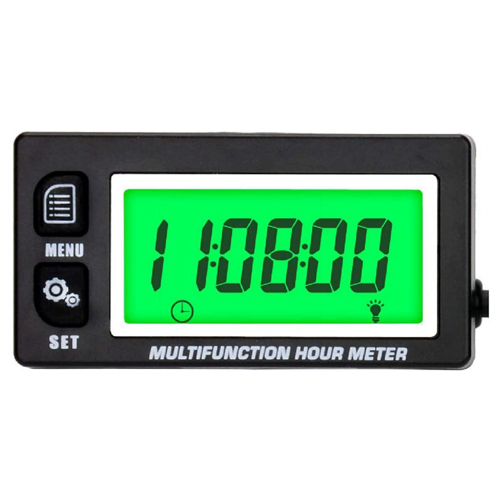 LCD Digital Hourmeter Tachometer Engine Thermometer Replaceable Clock ...