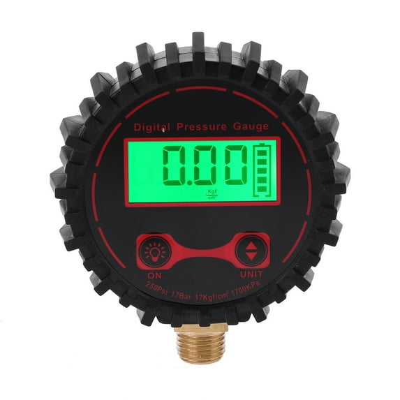 LCD Digital Manometer Pressure Gauge with Flashlight 0-250 PSI 1/4" for ...