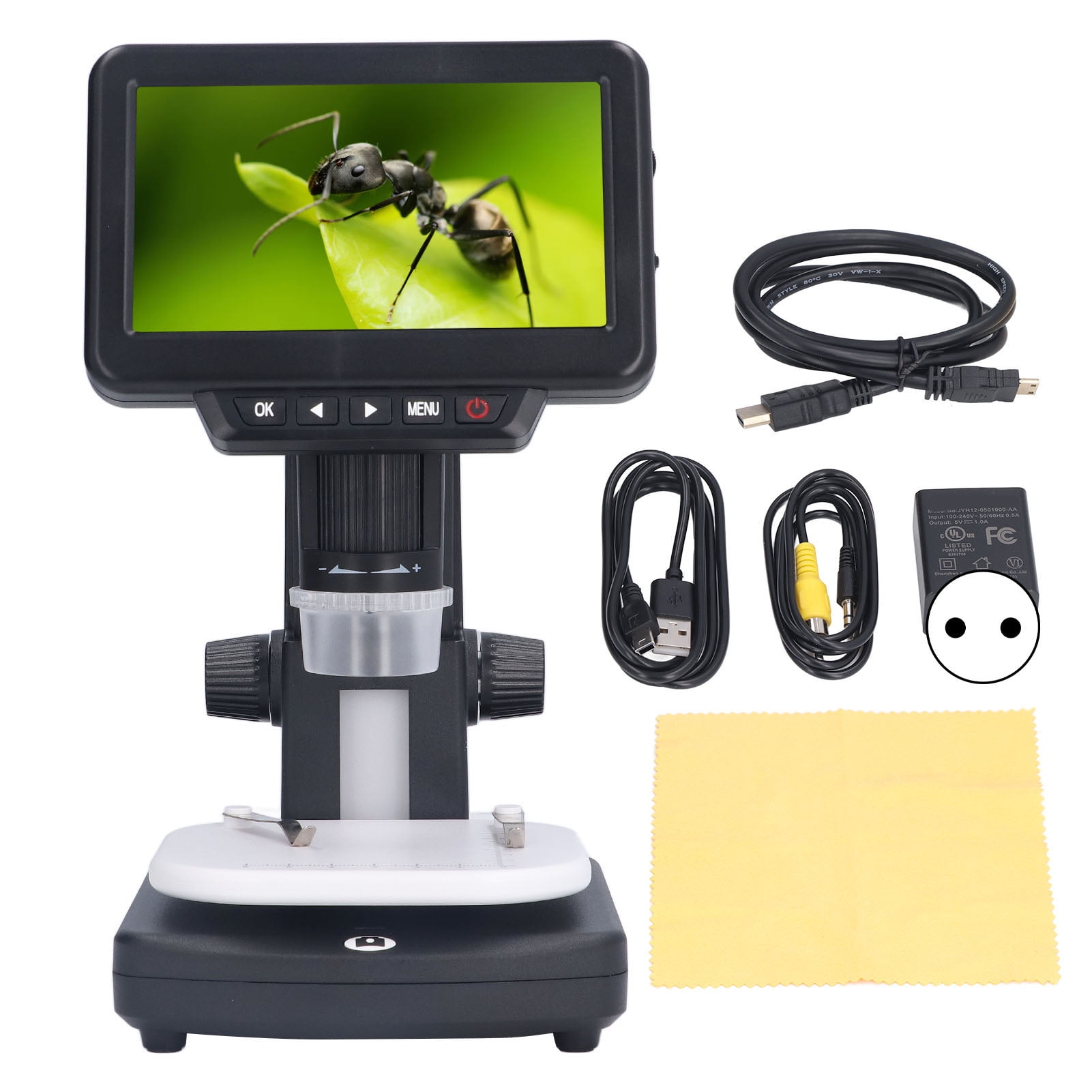 LCD Digital Microscope 5.0in Electronic Microscope 1500X 8 LEDs 5MP ...
