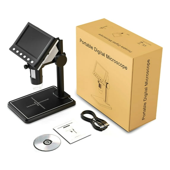 LCD Digital Microscope with 8 Adjustable LED light multifunction Microscope for Circuit Board ...