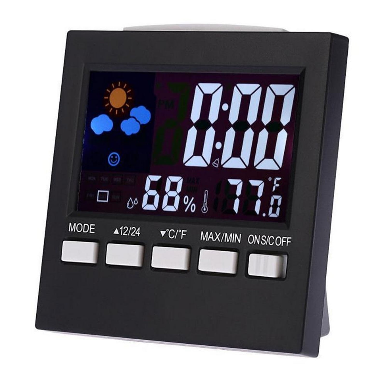 LCD Digital Thermometer Weather Station Clock Alarm Clock Calendar Room ...