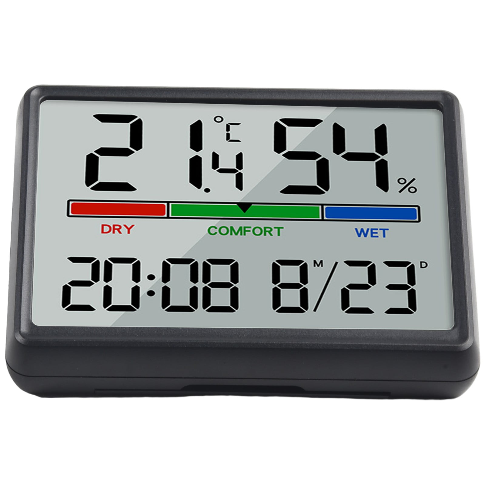 LCD Digital Wall Clock with Temperature and Humidity Display,Large ...