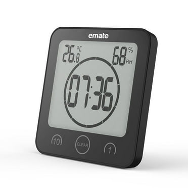 BALDR LCD Bath & Shower Clock, Waterproof Bathroom Clock, Wall Mounted ...