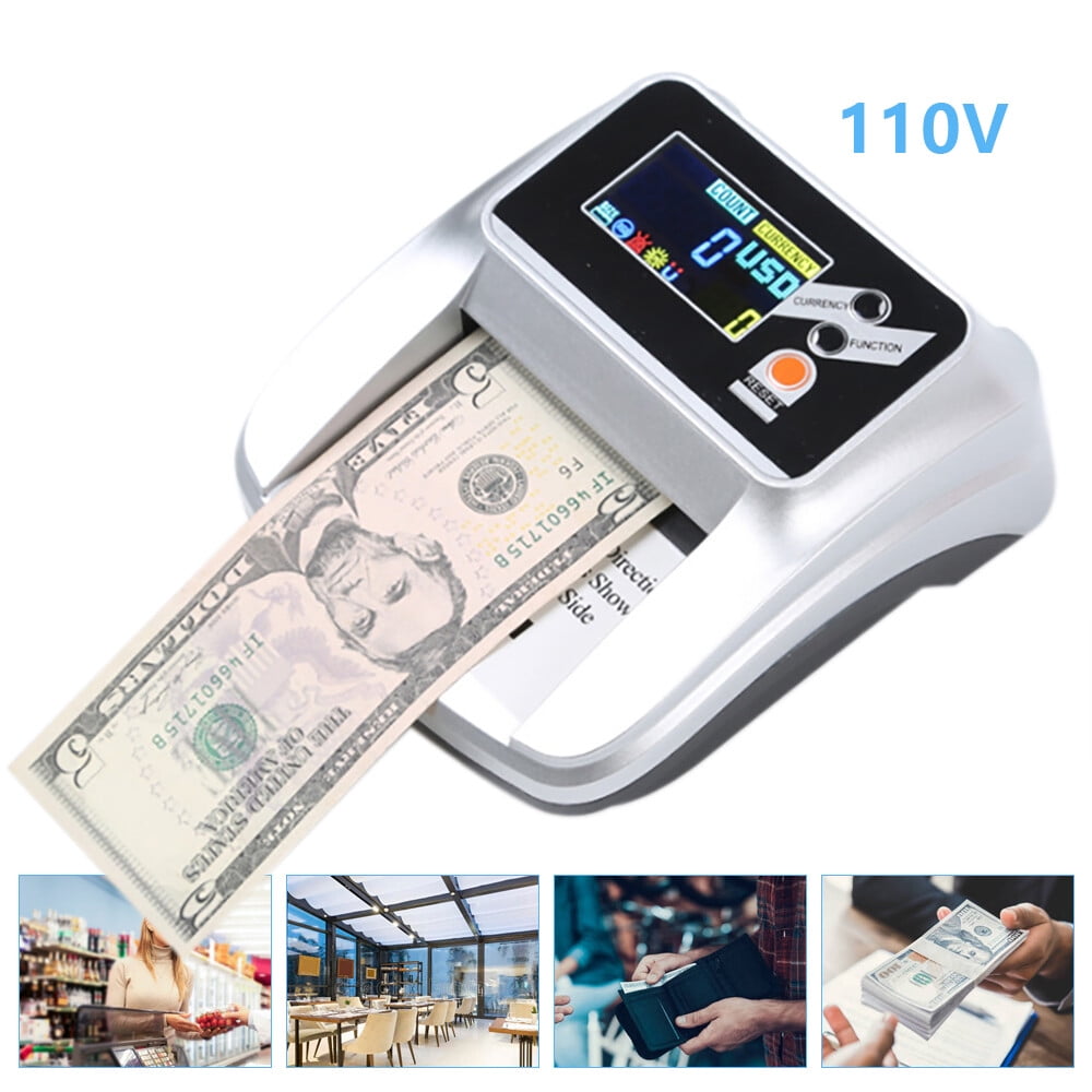 LCD Display Bank Counterfeit Money Detector Machine UV MG Fake Currency ...