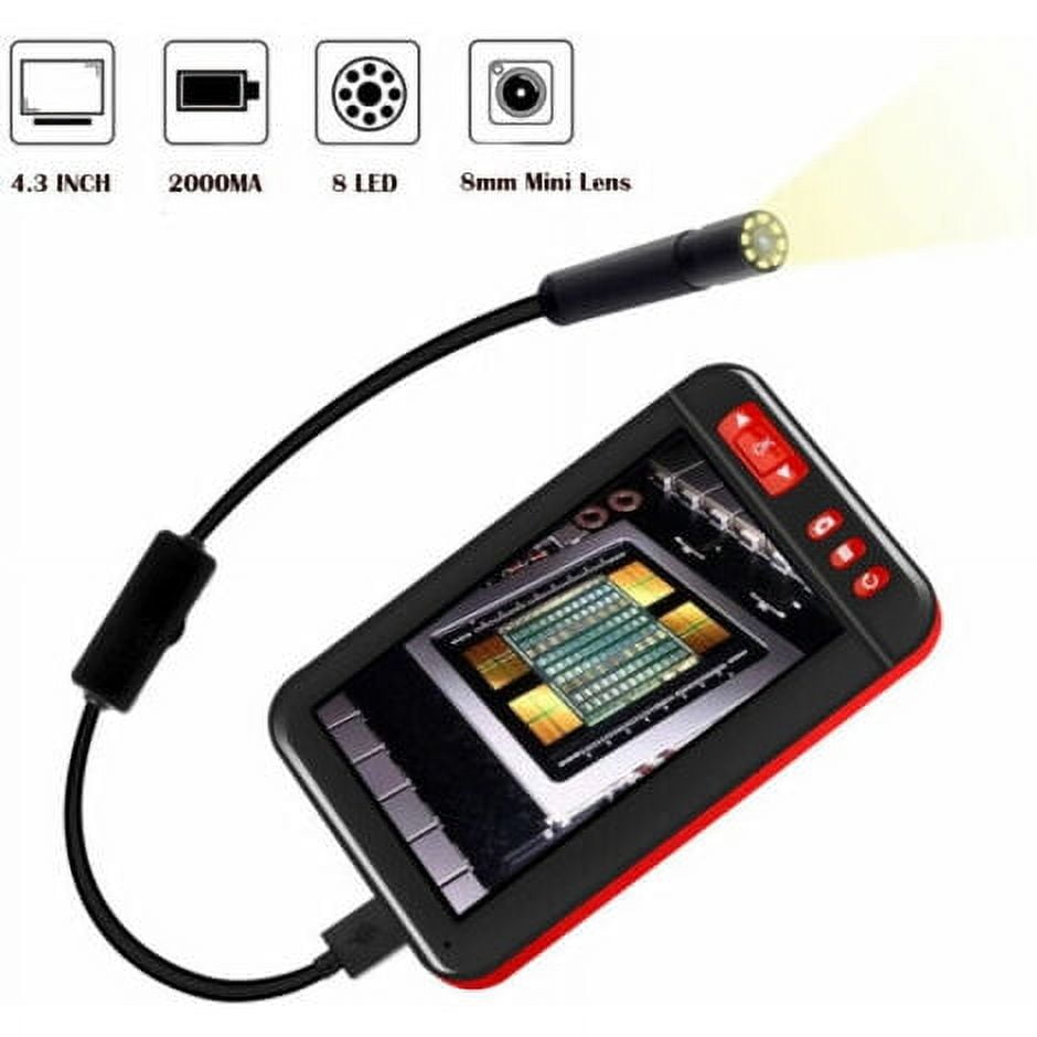 LCD Display Borescope, Endoscope Camera With Semi-Rigid Cable And 1080P ...