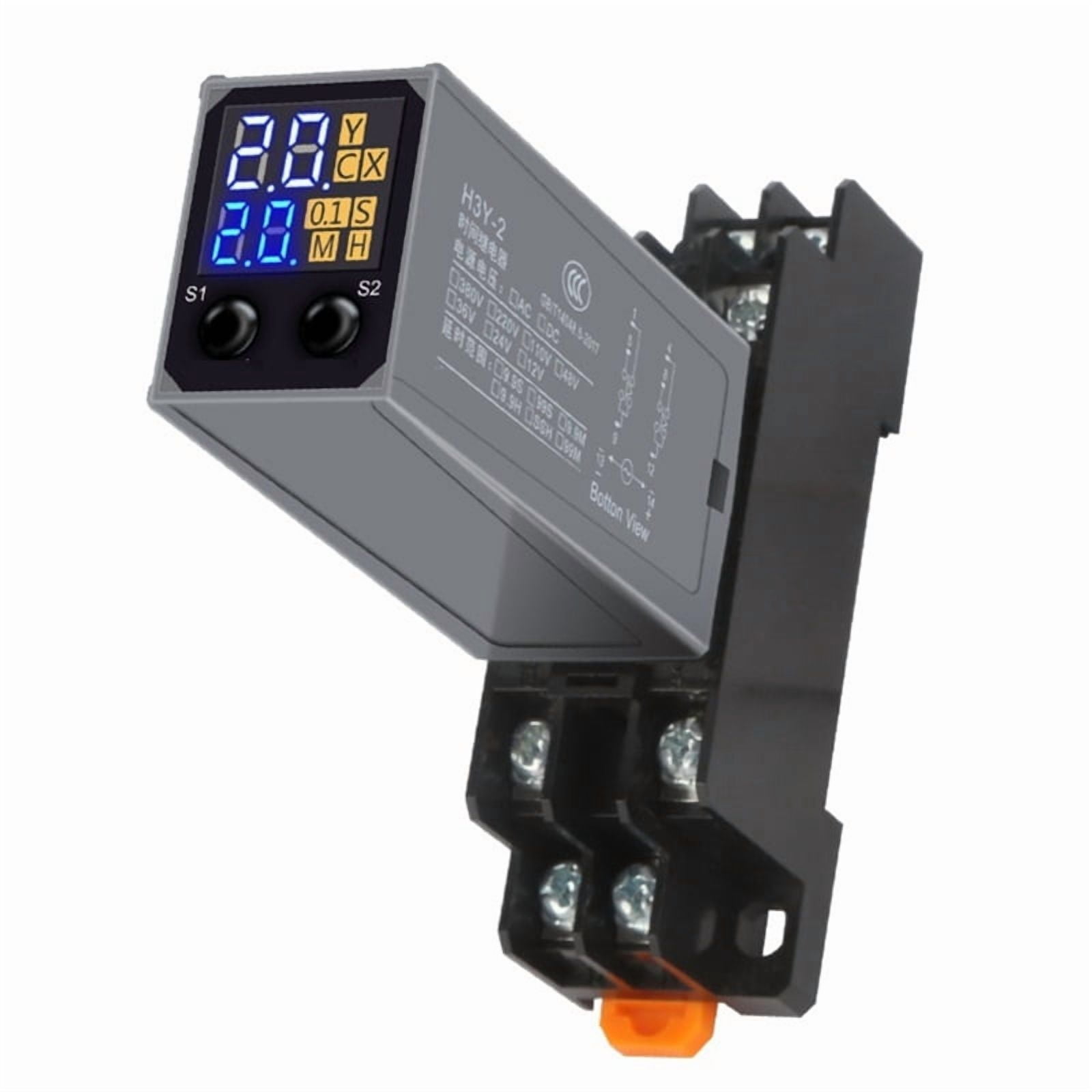 LCD Display Delay Relay Power-on Delay Controller Electronic Delay Timer Relay with Base Socket ...