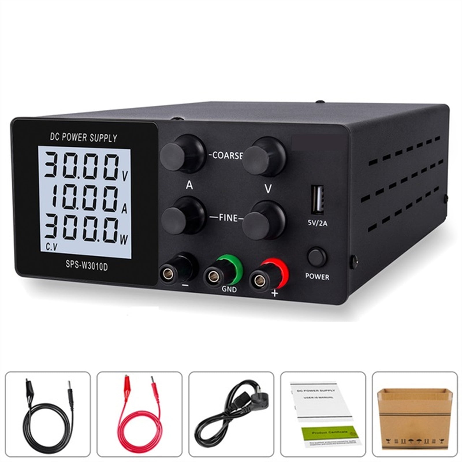 LCD Display Desktop Lab Switching DC Power Supply Adjustable 30V 10A ...