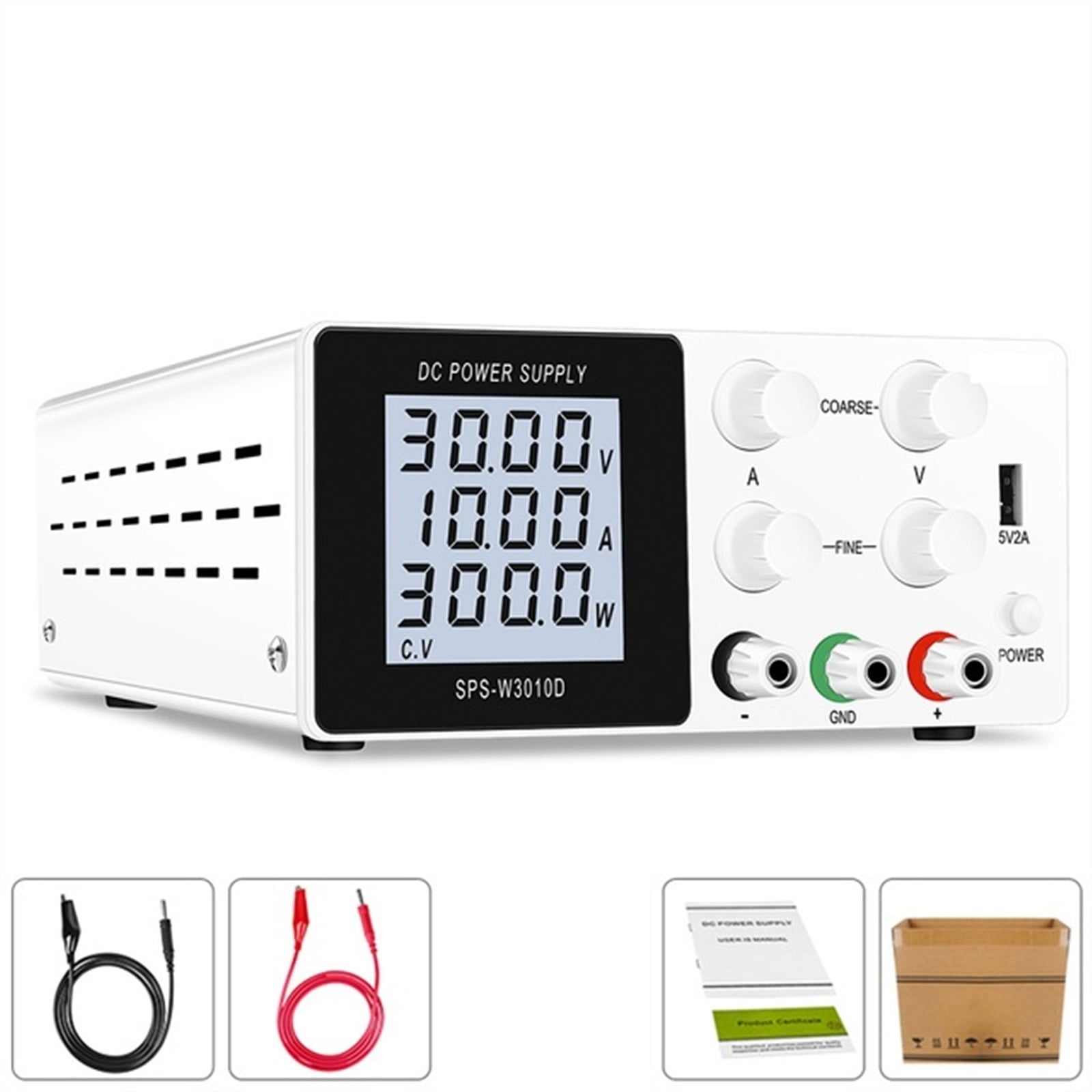 LCD Display Desktop Lab Switching DC Power Supply Adjustable 30V 10A ...