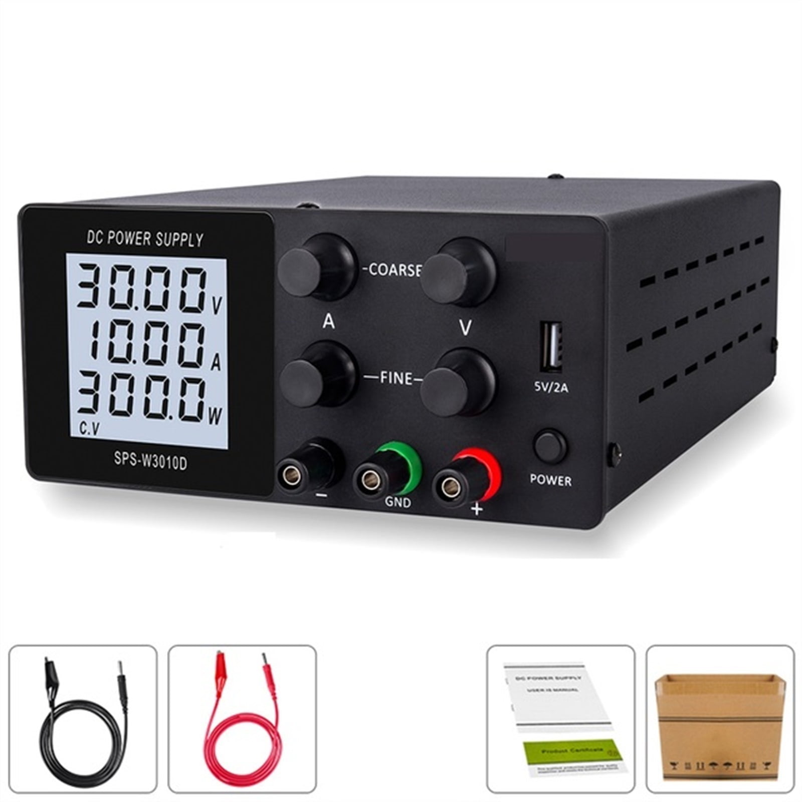 LCD Display Desktop Lab Switching DC Power Supply Adjustable 30V 10A ...