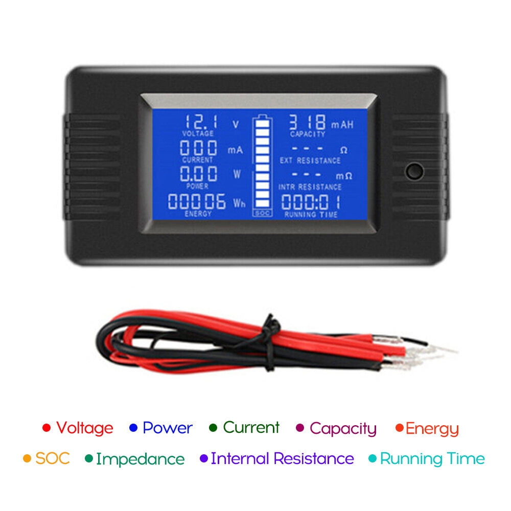 LCD Display Digital Current Voltage Solar Po-wer Meter Multimeter ...