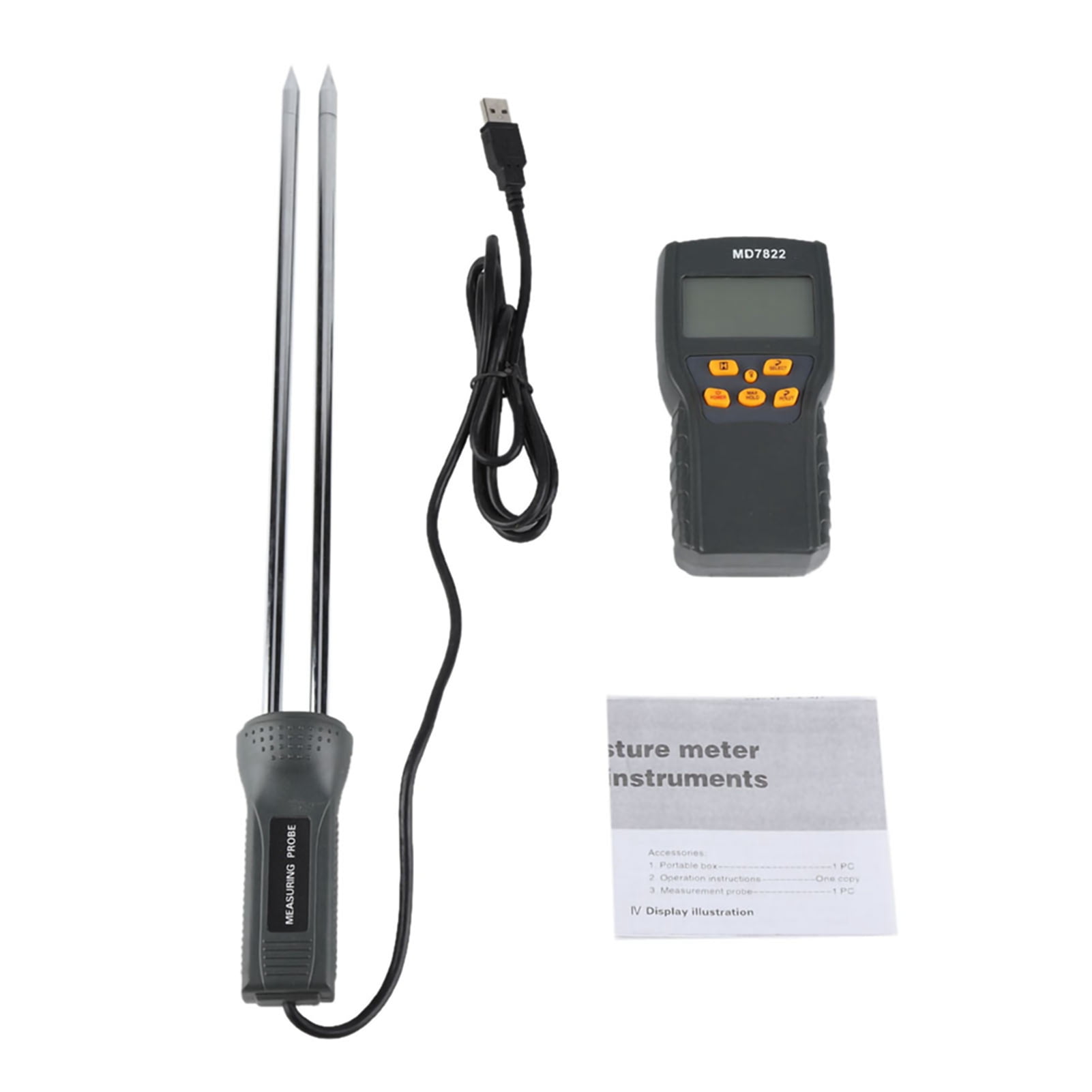 LCD Display Digital Grain Moisture Meter Portable Digital Grain Tester ...