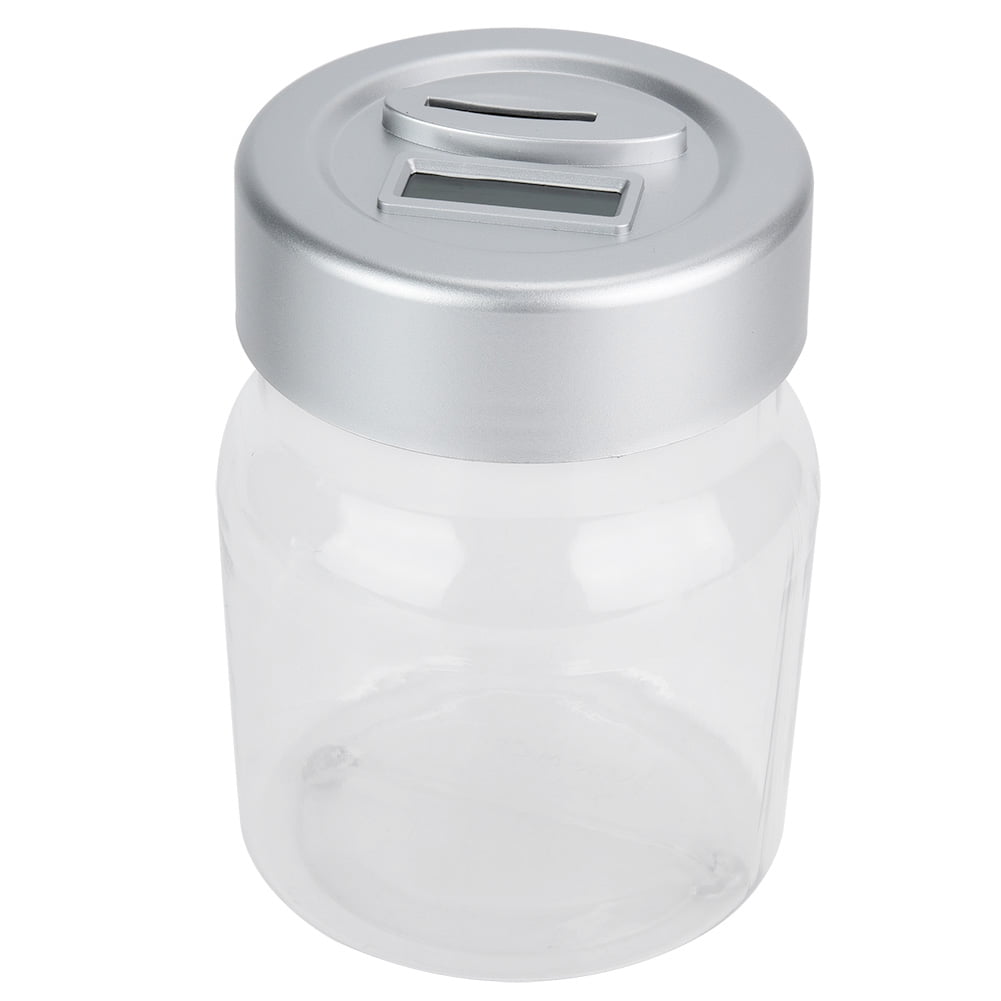 LCD Display Digital Money Box Jar Dollar Coin Counting Box Money Saving ...