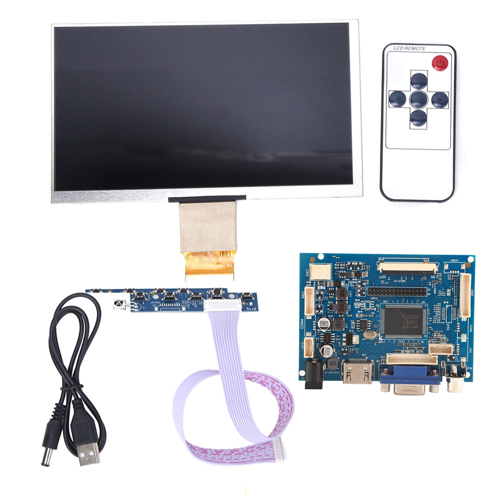 LCD Display Module,7 inch LCD TFT Display HDMI VGA Monitor Screen Kit ...