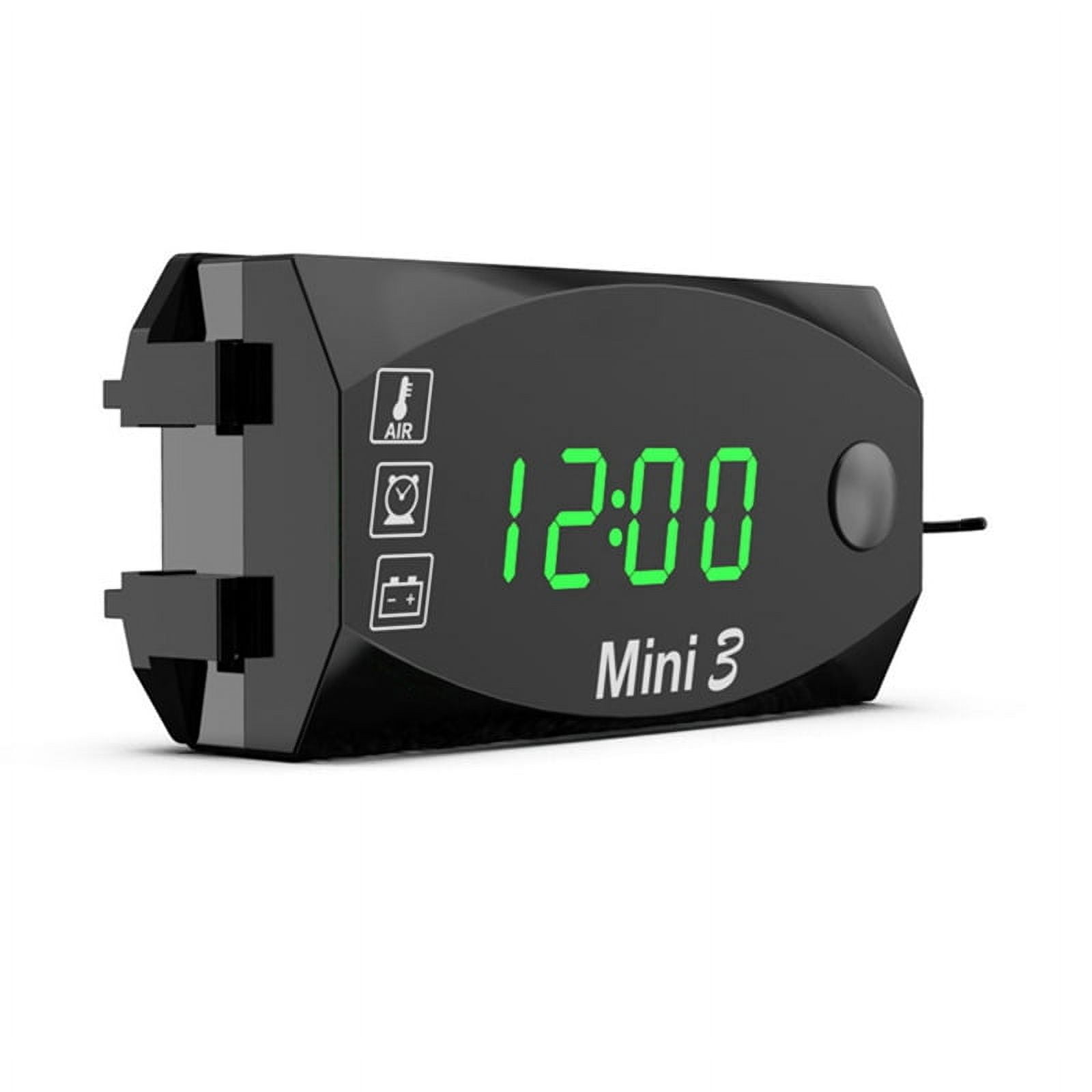 LCD Display Voltmeter Waterproof IP67 Digital Time Clock for Motorcycle ...