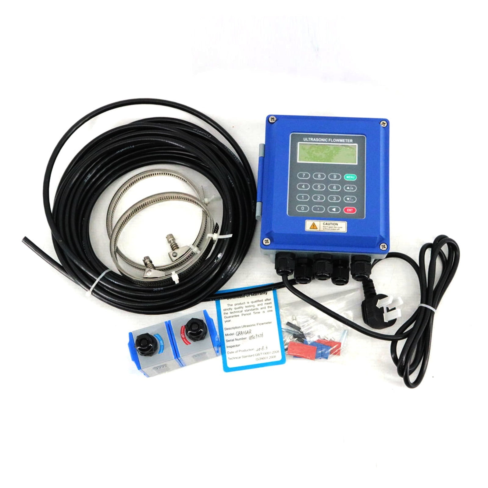 LCD Display Water Flow Control Meter TUF-2000B-TM-1 Transducer DN50mm ...