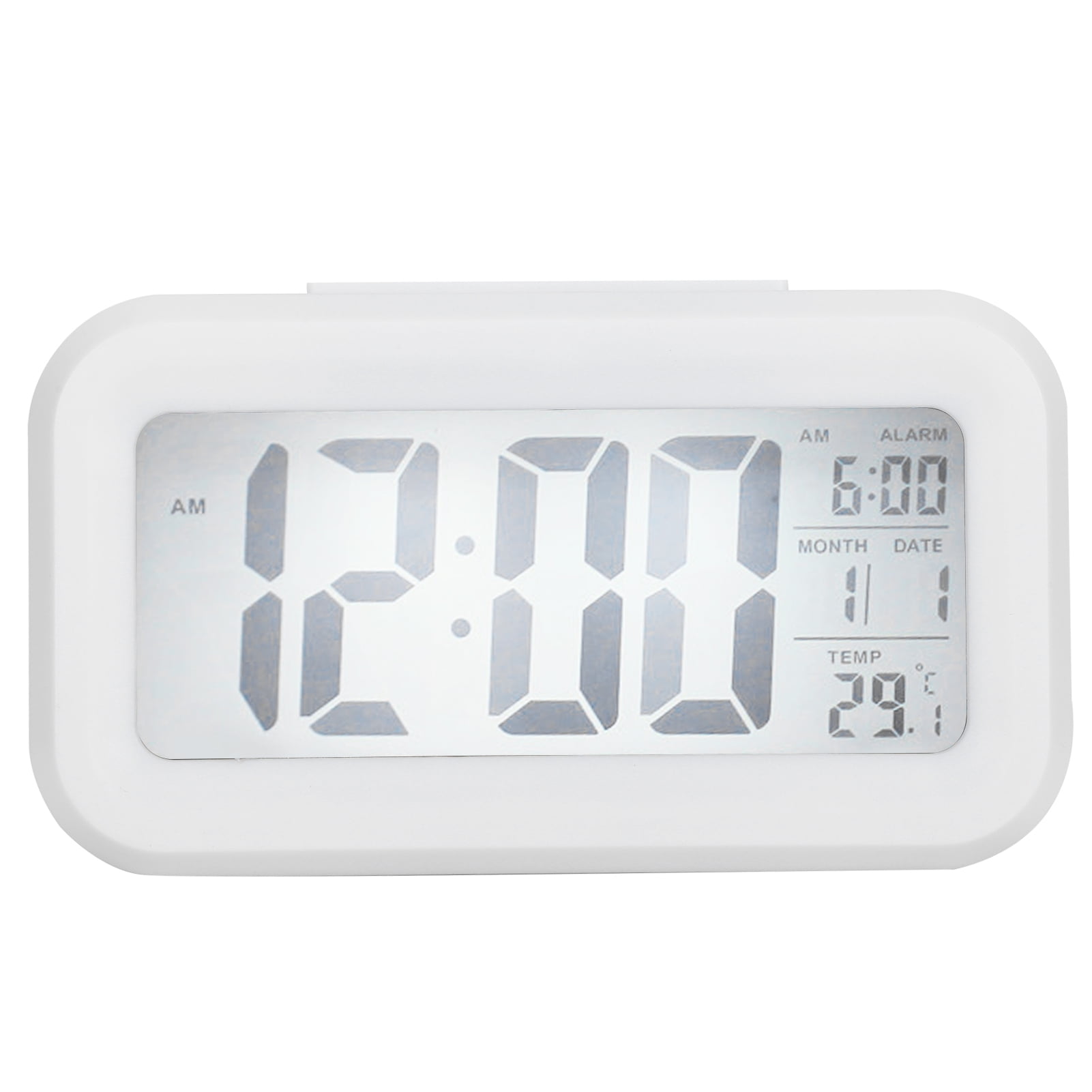 LCD Electronic Clock Large Screen Mute Smart Time Temperature Display ...