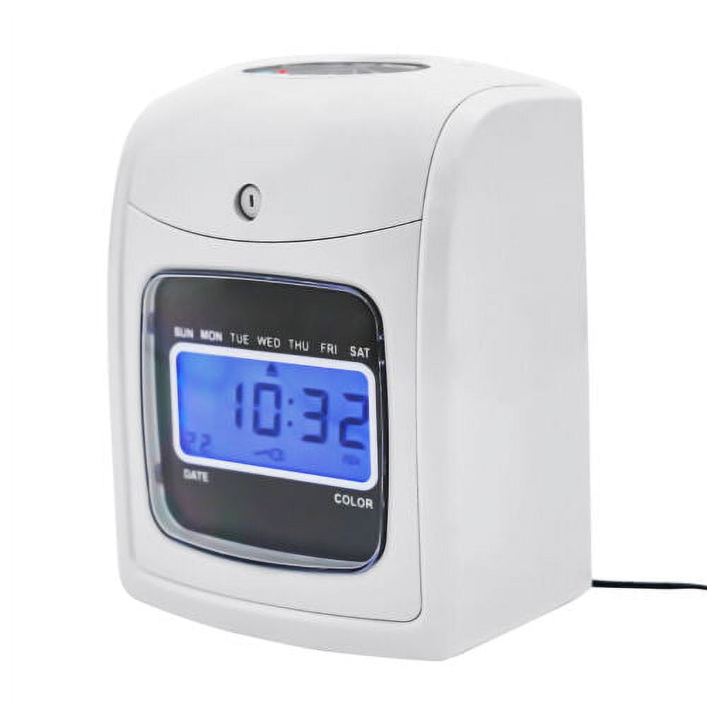 LCD Employee Attendance Punch Time Clock Office Punch Card Machine w ...