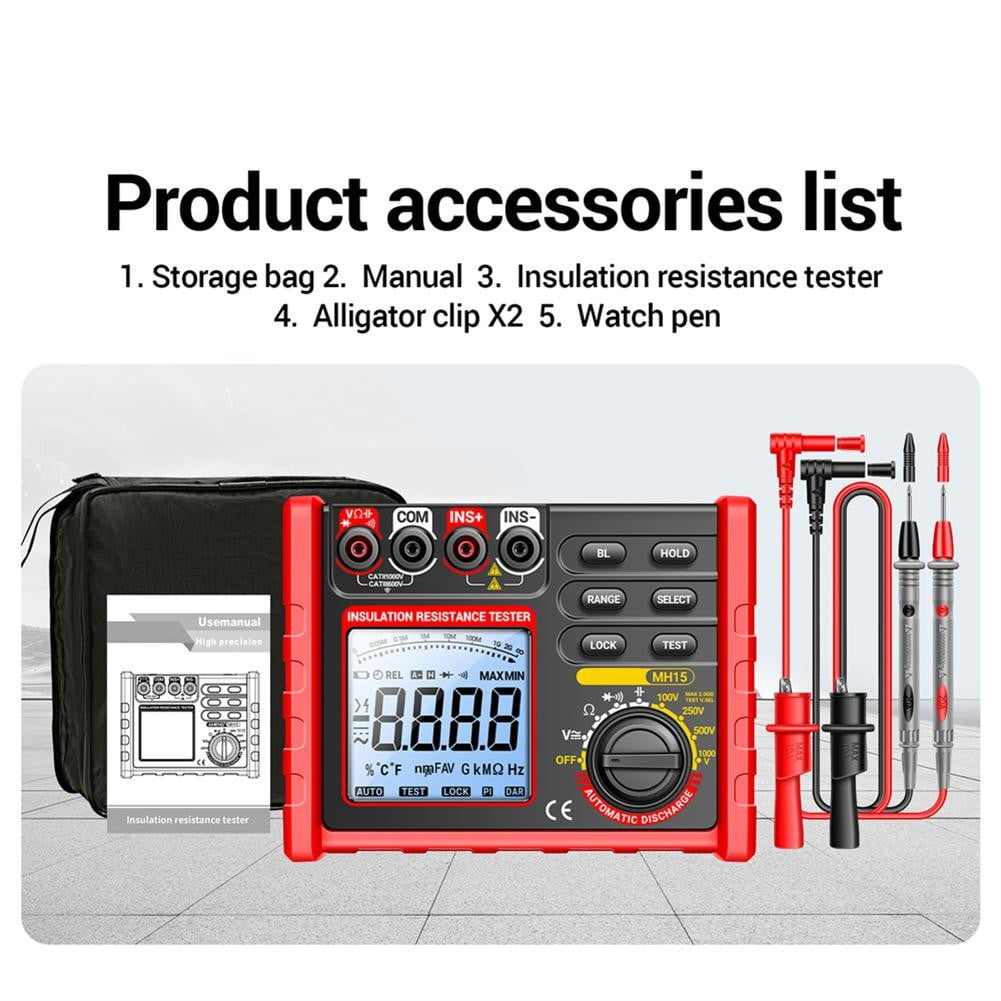 LCD Insulation Resistance Meter MH15 with Easy Control for Electrical ...