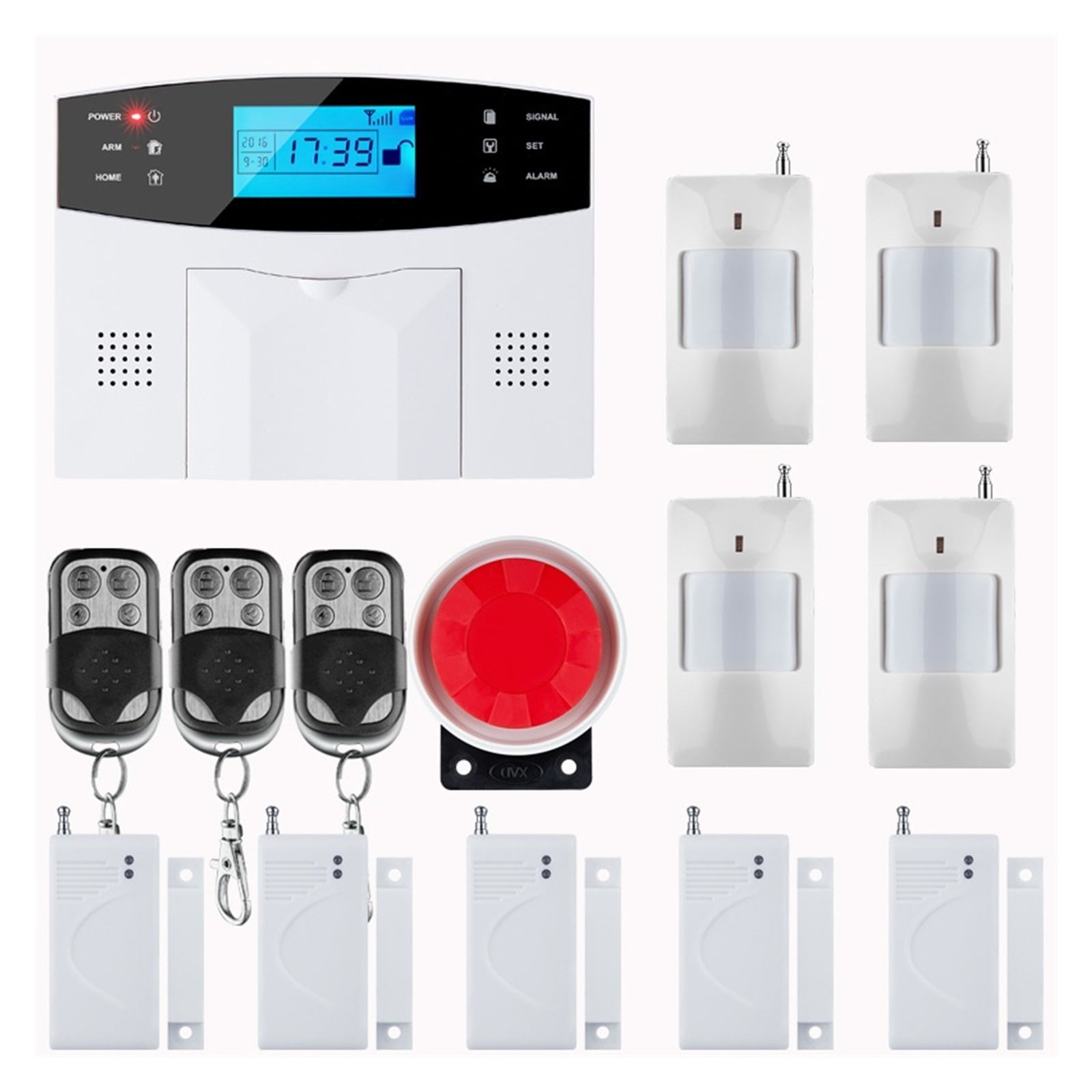 LCD Keyboard RU/SP/EG Voice Wireless SMS Home GSM Alarm System House ...