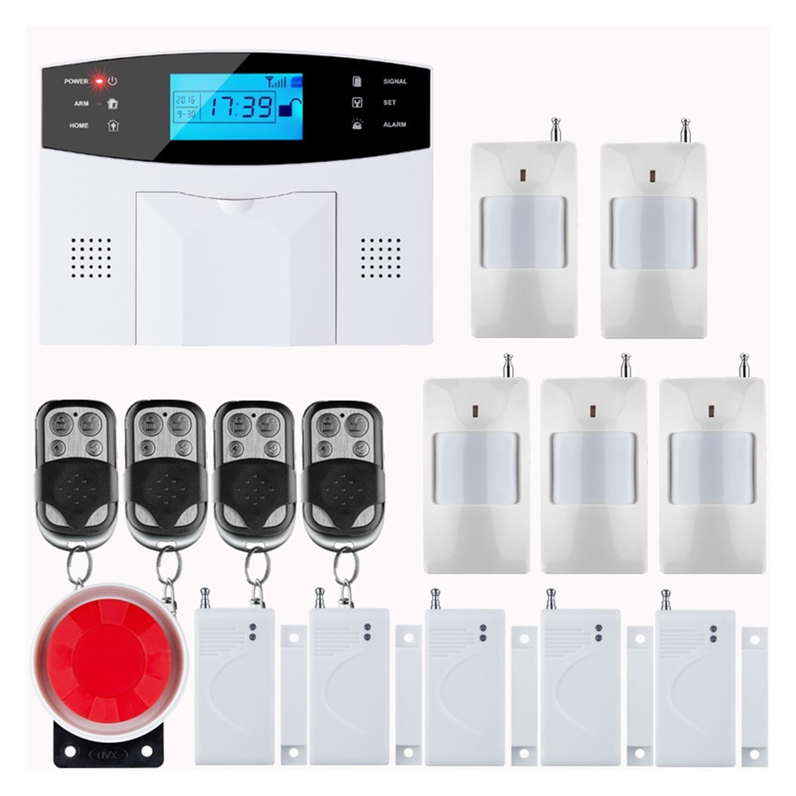 LCD Keyboard RU/SP/EG Voice Wireless SMS Home GSM Alarm System House ...