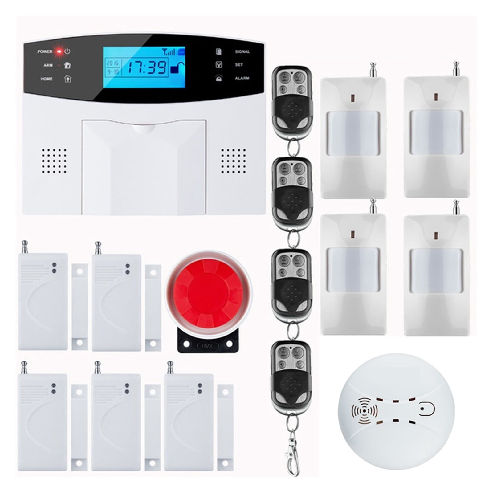 LCD Keyboard RU/SP/EG Voice Wireless SMS Home GSM Alarm System House ...