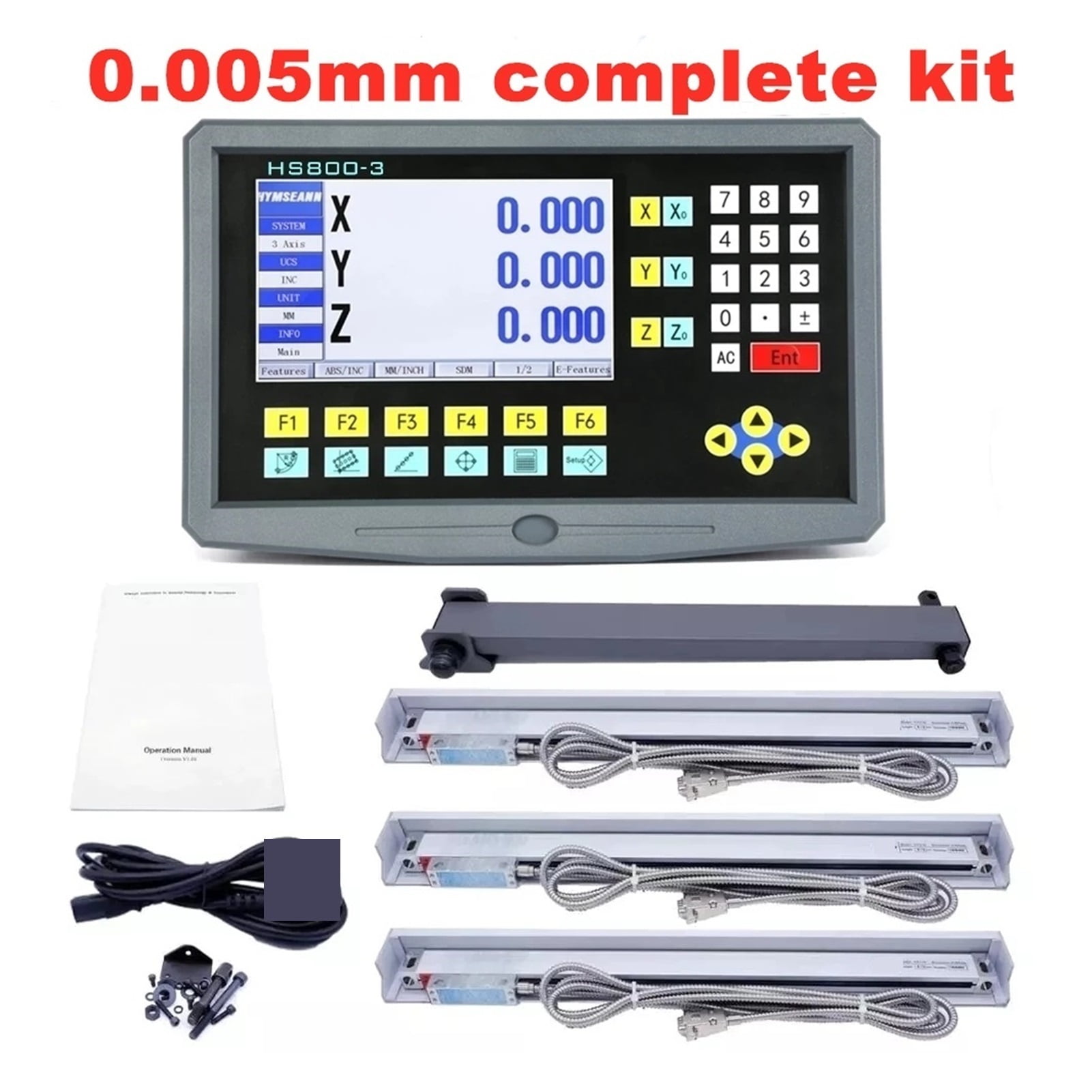 LCD Kit Complet Set 3 Axis Milling Turning Lathe Grinder Machine Digital Readout And Linear ...