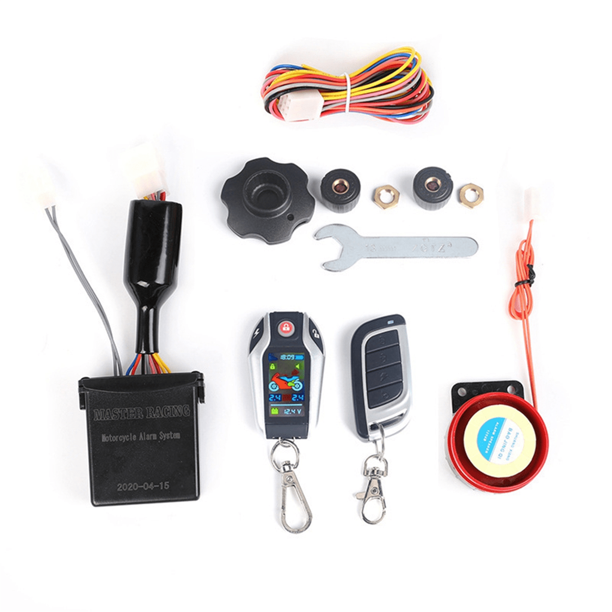 LCD Motorcycle Alarm Auto Lock/Unlock Security System Two Anti-Theft ...